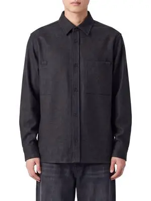 DARKPARK Serge Long-sleeved Shirt In Pure Virgin Wool - Grey
