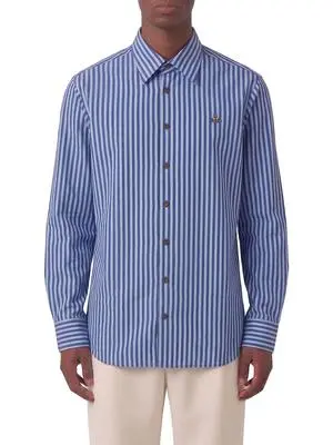 VIVIENNE WESTWOOD Striped Cotton Poplin Shirt - Blue