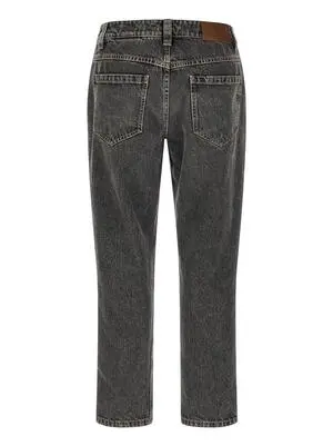 BRUNELLO CUCINELLI Brunello Cucinelli High-Waisted Straight Leg Jeans In Cotton Denim