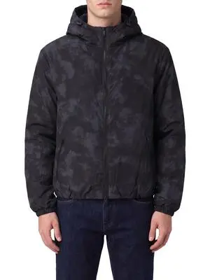 REPRESENT Padded Abstract Print Hooded Windbreaker Jacket - Black