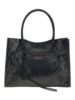 Balenciaga Le City Arena Lambskin Leather Tote Bag - Black
