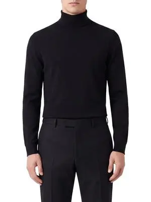 Tagliatore 100% Wool Turtleneck Sweater - Black