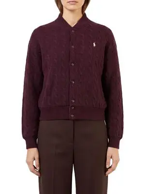 Polo Ralph Lauren Wool And Cashmere Bomber Cardigan - Violet