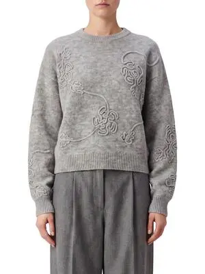 ROTATE BY BIRGER CHRISTENSEN Rotate Embroidered Crew Neck Jumper