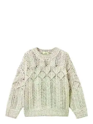 TWINSET Myfo Wool Blend Jumper With Embroidery And Rhinestones - Neutrals