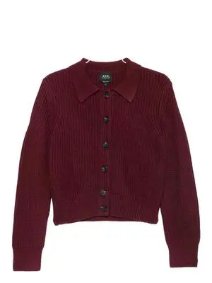 A.P.C. A.P.C. Ribbed Knit Collared Cardigan
