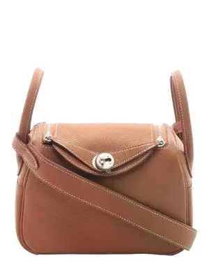 Hermès 2024 Mini Lindy Leather Shoulder Bag - Brown