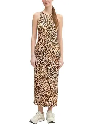 PUMA Leopard Print Racerback Maxi Dress - Neutrals