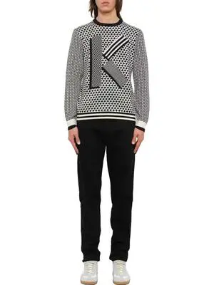 Kenzo Fair Isle Intarsia-knit Sweatshirt - Black