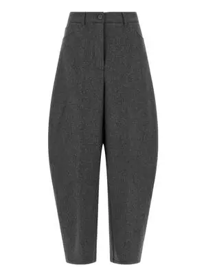NUDE Barrel Silhouette Trousers - Grey