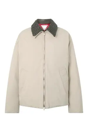 Bottega Veneta Intrecciato Leather-trimmed Recycled-shell Down Jacket - Gray