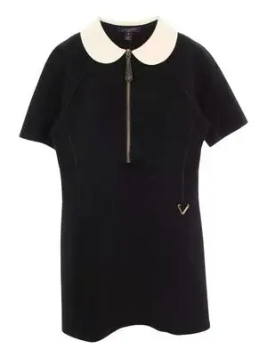 LOUIS VUITTON Peter Pan Collar Mini Dress - Black