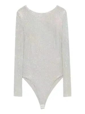 TWENTY FOURHAITCH Crystal Embellished Long-sleeve T-shirt - Silver