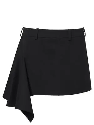 Givenchy Draped Wool Mini Skirt - Black