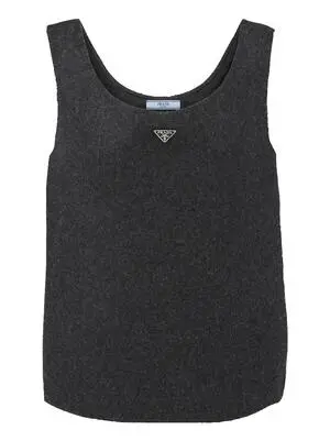 Prada Virgin Wool Sleeveless Top - Grey