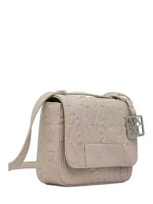 Armani Exchange Logo Embossed Cross Body Bag - Neutrals