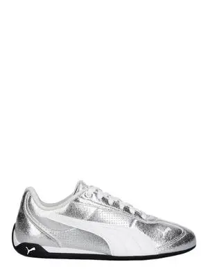 PUMA Replicatch Metallic Whisper Cracked-effect Low-top Sneakers - Silver