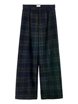 BELLEROSE Check-pattern Wide-leg Trousers - Blue