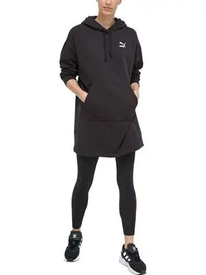 PUMA Logo Embroidered Drawstring Hoodie - Black