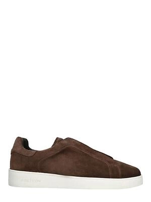 JUDE LLOW Luca Suede Slip-on Trainers - Brown/oth