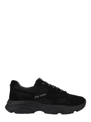 Steve Madden Front Row Suede Trainers - Black