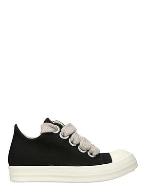 Rick Owens Jumbo Lace Low Canvas Trainers - Blk/white
