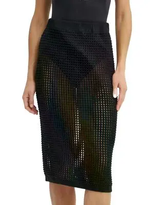BENETTON Knitted Midi Skirt - Black