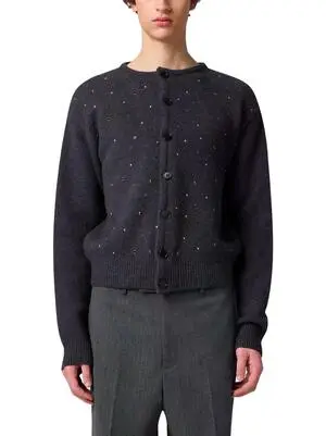 MSGM MSGM Crystal-Embellished Eyelet Cardigan