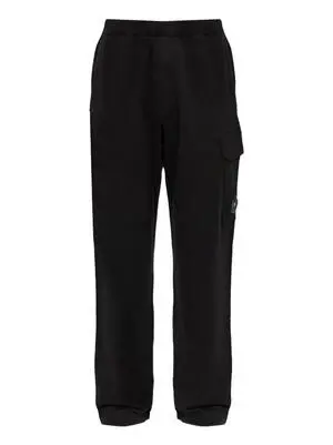 C.P. COMPANY Diagonal Raised Fleece Lens Cargo Sweatpants - Black