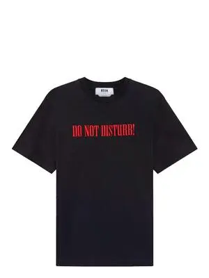 MSGM Slogan-embroidered T-shirt - Black