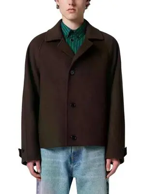 MSGM Raglan-sleeve Felted Jacket - Brown