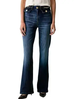 FRACOMINA Logo-embellished Flared Jeans - Blue