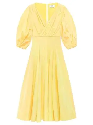 MSGM MSGM Balloon-Sleeve Wrap Midi Dress