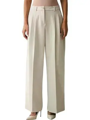 FRACOMINA Pleated Wide-leg Trousers - Neutrals