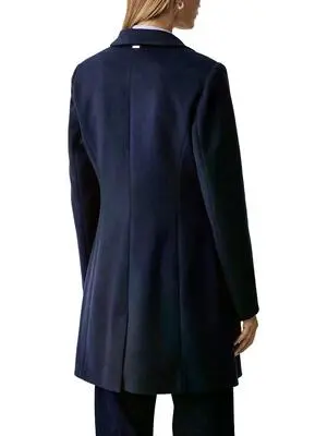 FRACOMINA Ring-detail Notched-lapel Coat - Blue