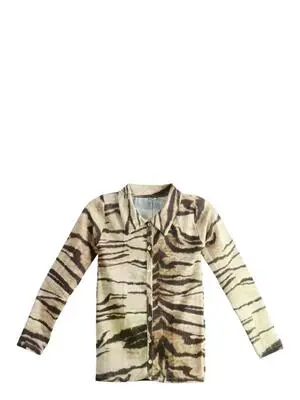 BASERANGE Tiger Print Long Sleeve Shirt - Neutrals