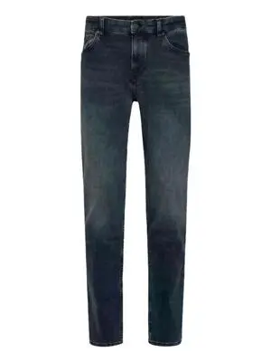 BOSS Faded-effect Straight-leg Jeans - Blue