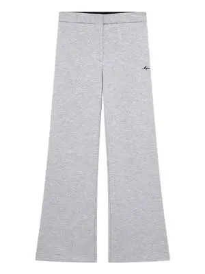 MSGM Embroidered Logo Wide-leg Track Pants - Grey