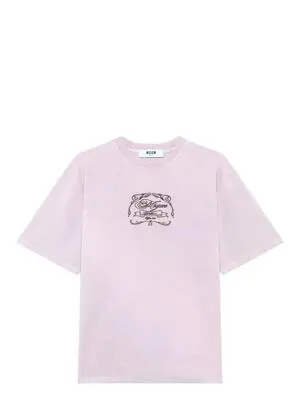 MSGM MSGM Embroidered Logo Oversized T-Shirt