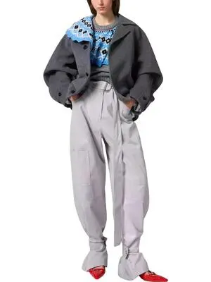 MSGM Belted Cargo Trousers - Grey