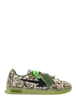 Off-White Animal Print Calf Hair Lace-up Sneakers - Neutrals