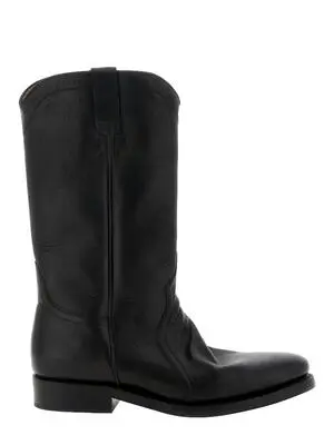JIL SANDER Mid-calf Western-style Boots - Black