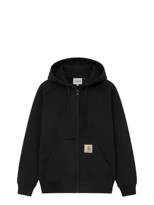 Carhartt Work In Progress Logo Patch Zip-up Hoodie - Black