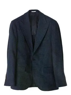 Brunello Cucinelli Prince Of Wales Check Single-breasted Blazer - Blue