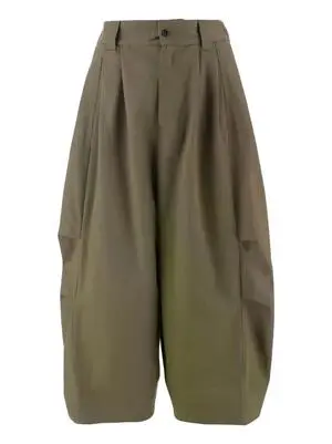 NICCOLO PASQUALETTI Pleated Wide-leg Trousers - Green