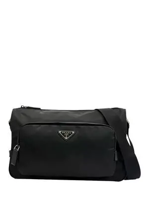 Prada Re-nylon Crossbody Bag With Saffiano Trim - Black