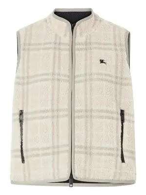 Burberry Checked Wool And Cashmere-blend Gilet - Neutrals