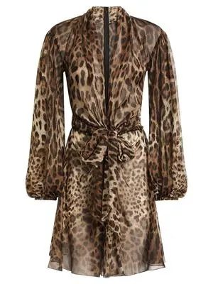 DOLCE & GABBANA Dolce & Gabbana Leo-Print Chiffon Dress