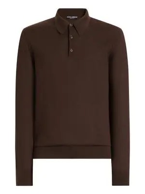 Dolce & Gabbana Knit Cashmere Polo Shirt Sweaters And Cardigans - Brown