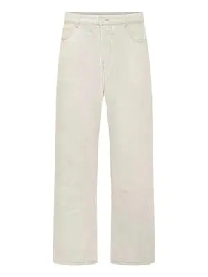 AMI Paris Logo Patch Loose-fit Jeans - Neutrals